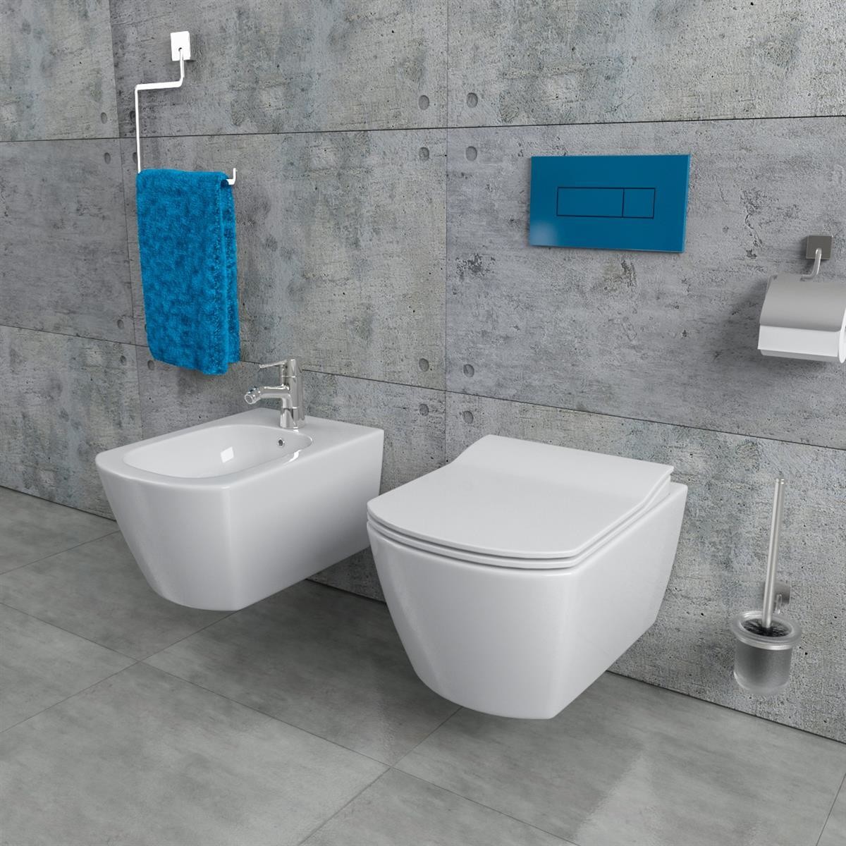 CREAVIT Hänge-WC + Bidet Randlos Eckig EG321-11-SET, 319,90